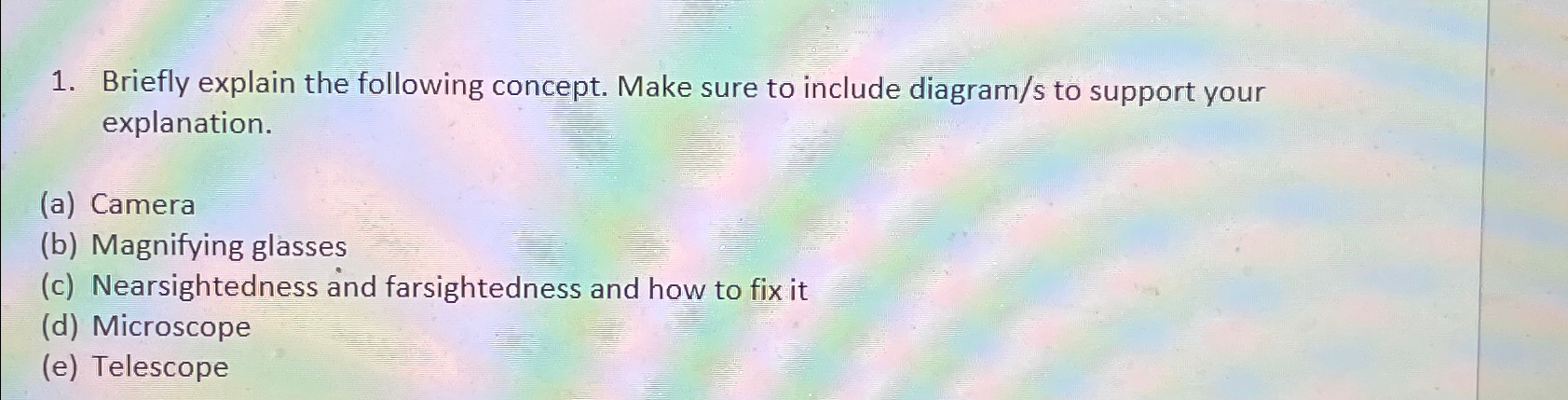 Solved Briefly explain the following concept. Make sure to | Chegg.com