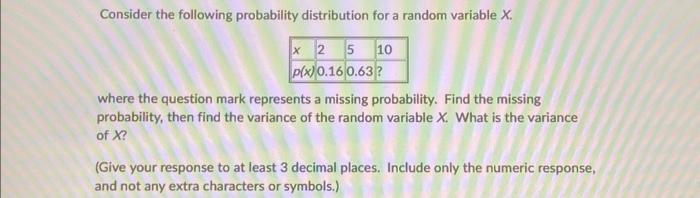 Solved Consider the following probability distribution for a | Chegg.com