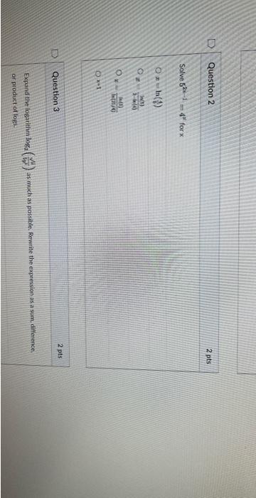 Solved Solve 52,1−1=42 for x Question 3 2pts Expand the | Chegg.com