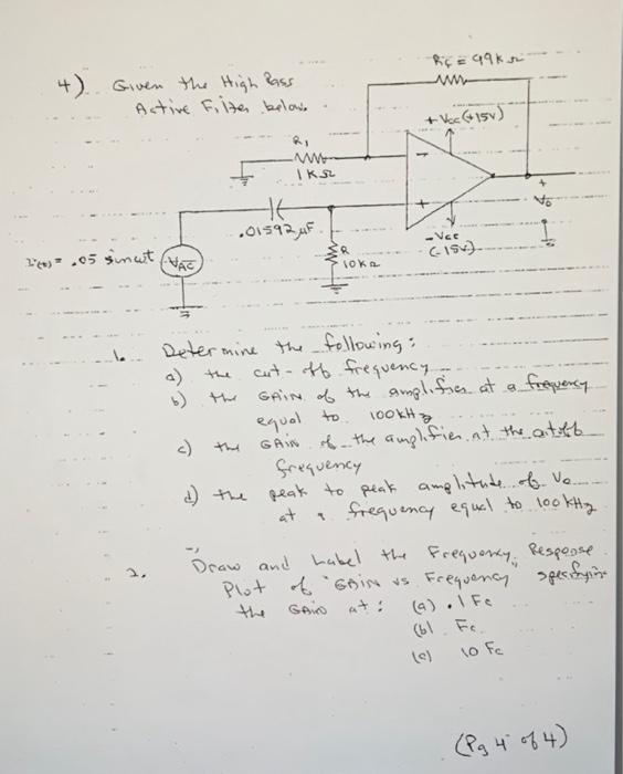 Solved 3) Given the following amplifier senfiguration. v(6) | Chegg.com