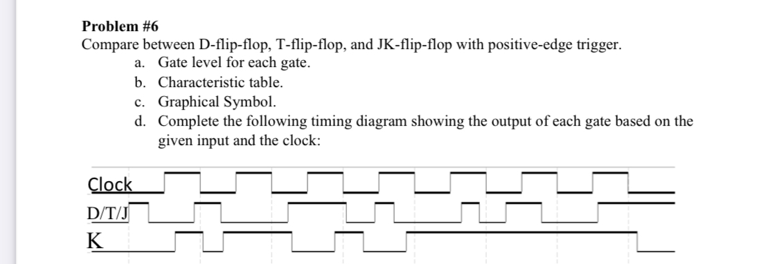 Solved Compare between D-flip-flop, T-flip-flop, and | Chegg.com