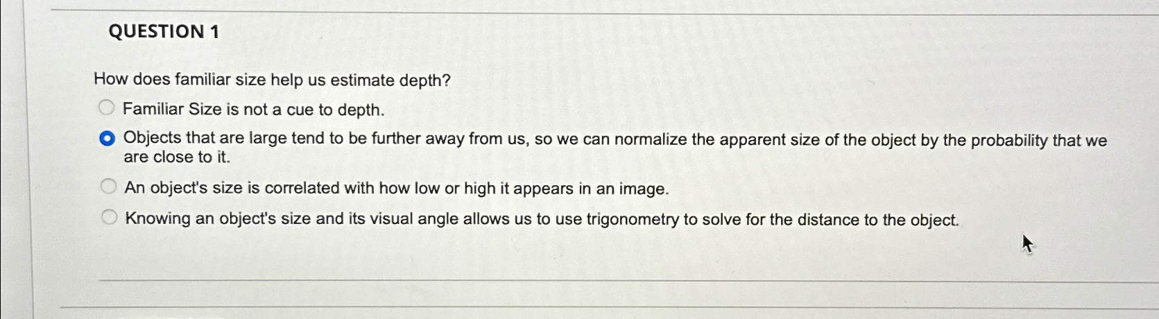 Solved QUESTION 1How does familiar size help us estimate | Chegg.com