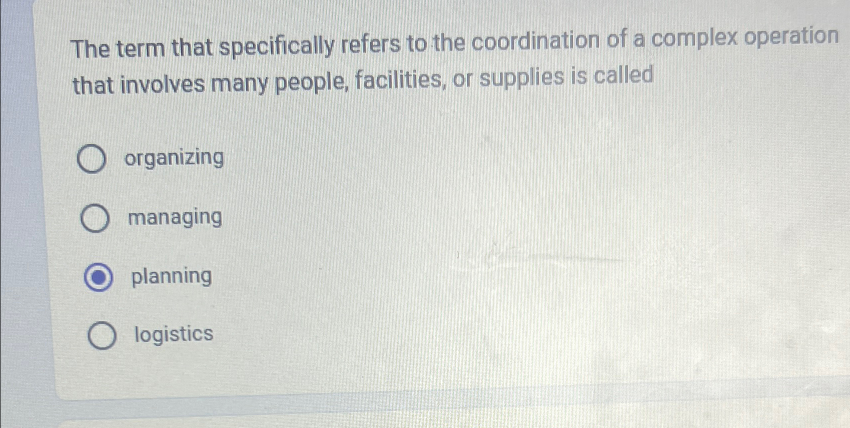 Solved The term that specifically refers to the coordination | Chegg.com