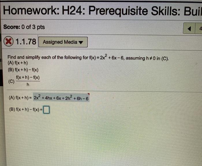 Solved Homework: H24: Prerequisite Skills: Buil Score: 0 of | Chegg.com