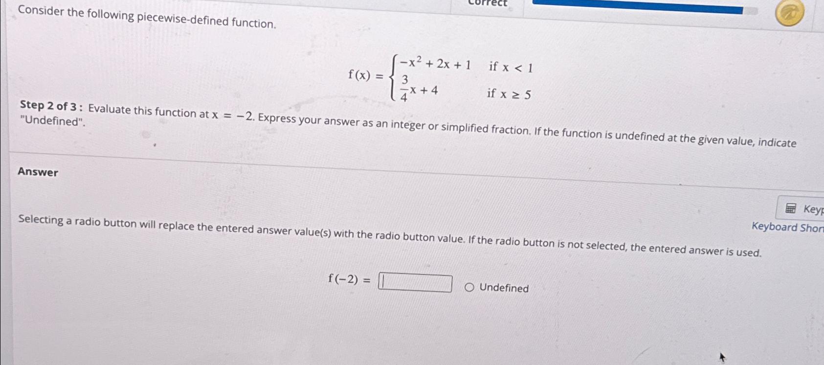 Solved Consider the following piecewise-defined | Chegg.com