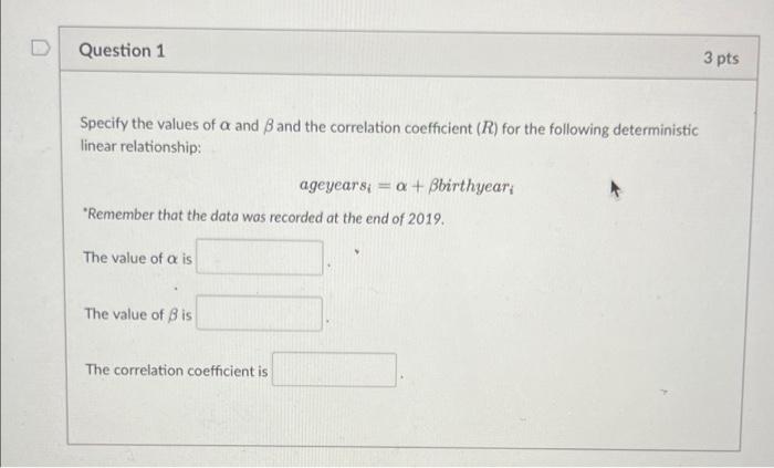 Solved U Deterministic Linear Relationships A Deterministic 2744