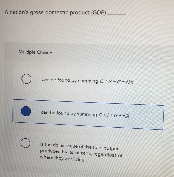 Solved A nation's gross domestic product (GDP) — Multiple | Chegg.com