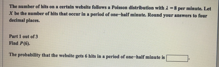 Solved Determine the indicated probability for a Poisson | Chegg.com