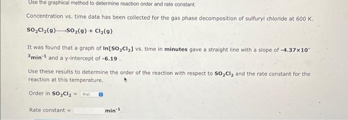 Solved Use the graphical method to determine reaction order | Chegg.com