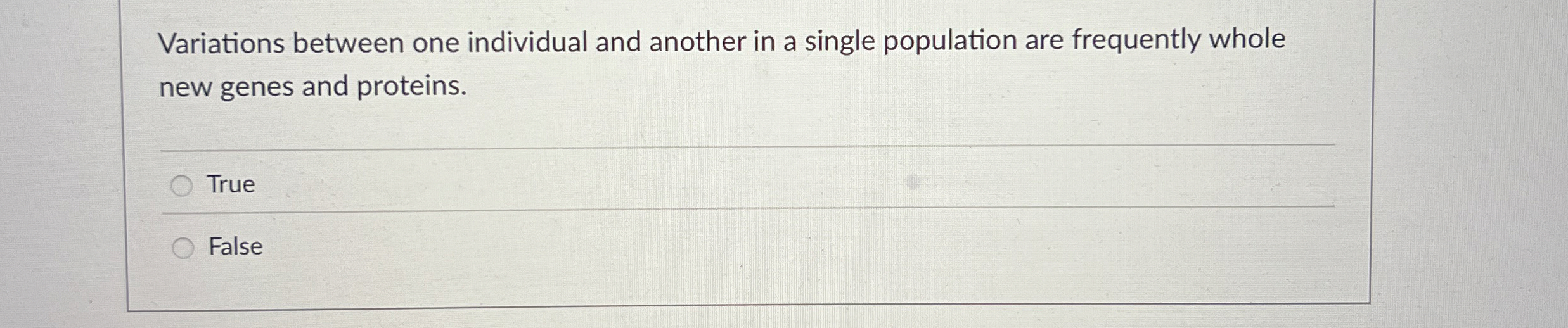 Solved Variations between one individual and another in a | Chegg.com