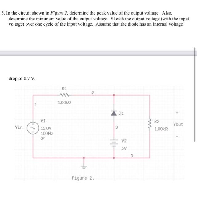 Solved 3. In the circuit shown in Figure 2, determine the | Chegg.com