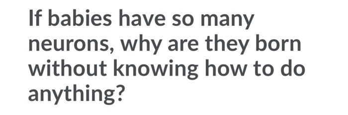 Solved If babies have so many neurons, why are they born | Chegg.com