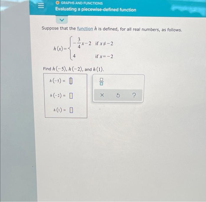 Solved O GRAPHS AND FUNCTIONS Evaluating a piecewise-defined | Chegg.com