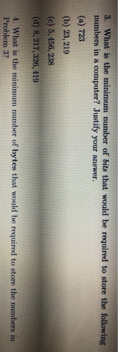 Solved 3. What is the minimum number of bits that would be | Chegg.com