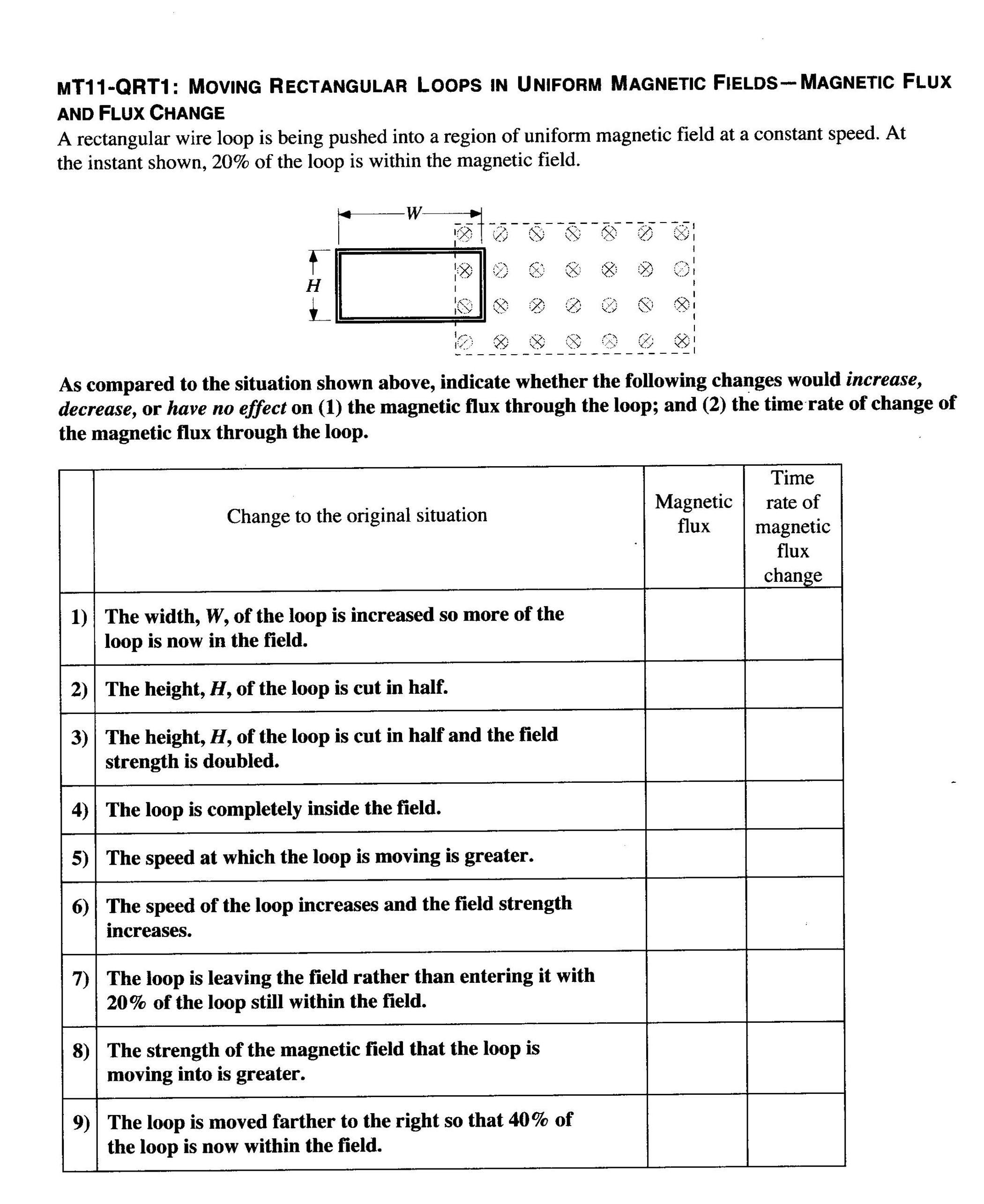 Solved MT11-QRT1: Moving Rectangular Loops in Uniform | Chegg.com