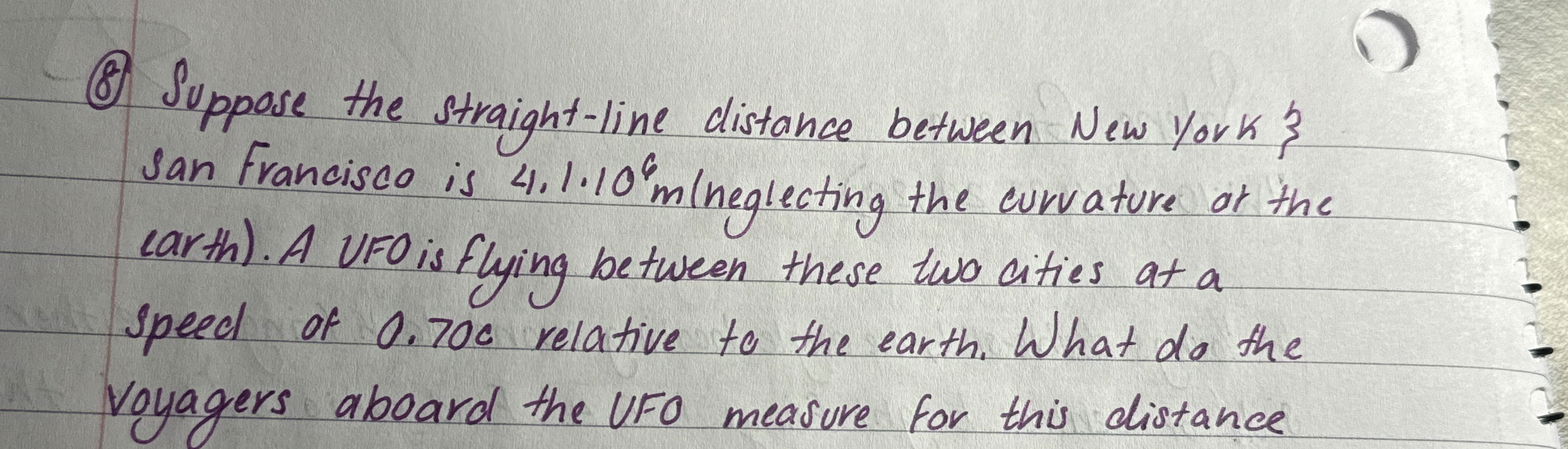 Solved (8) ﻿Suppose the straight-line distance between New | Chegg.com