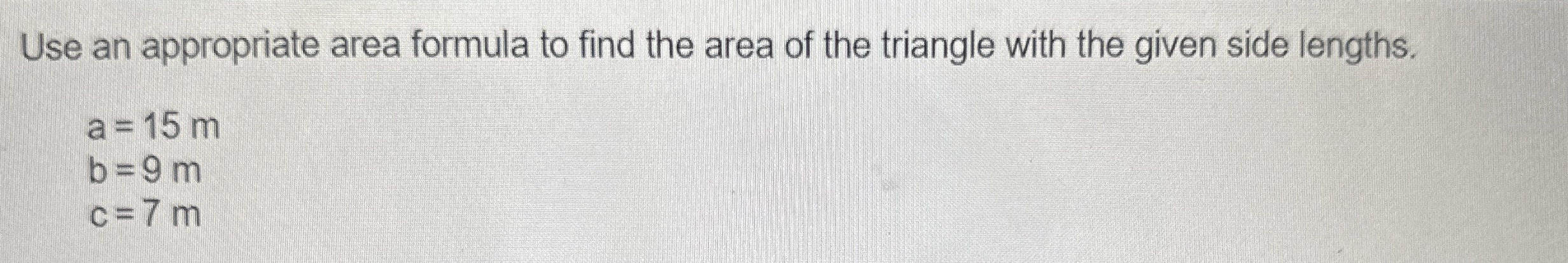 Solved Use an appropriate area formula to find the area of | Chegg.com