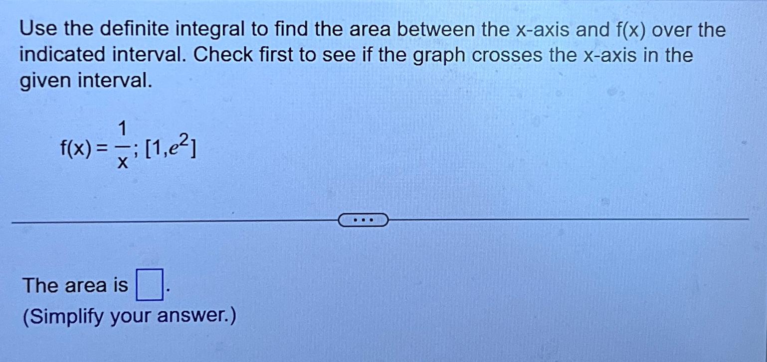 Solved Use the definite integral to find the area between | Chegg.com