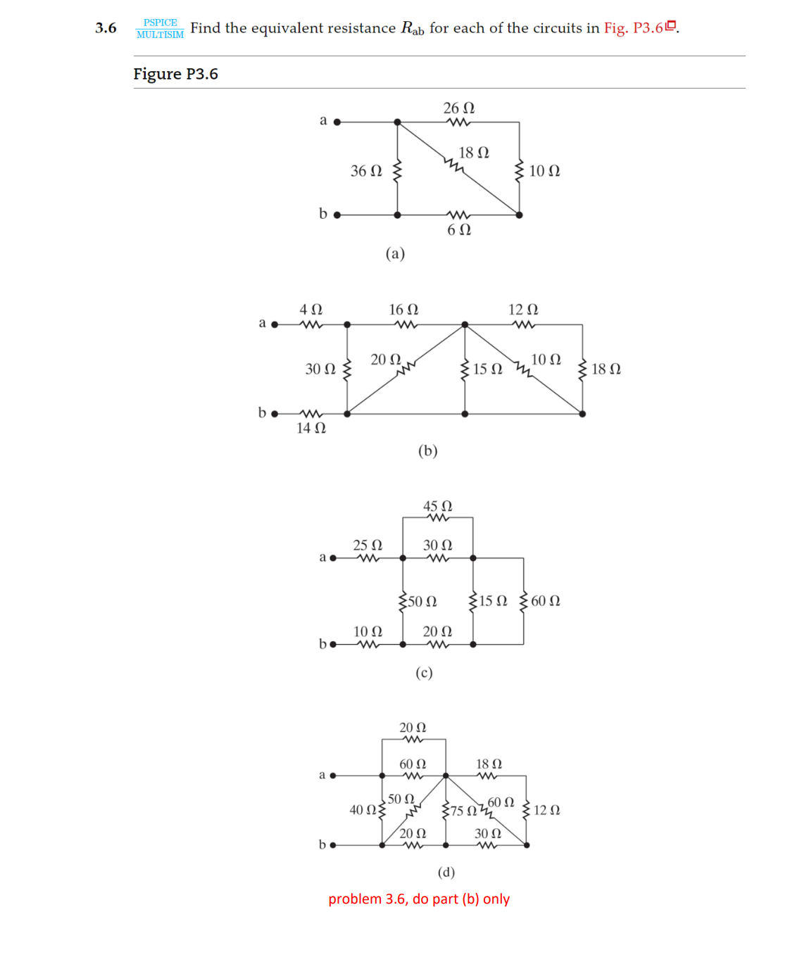 Solved 3.6 ( ﻿PSPICE )/( ﻿MULTISIM ) ﻿Find the equivalent | Chegg.com