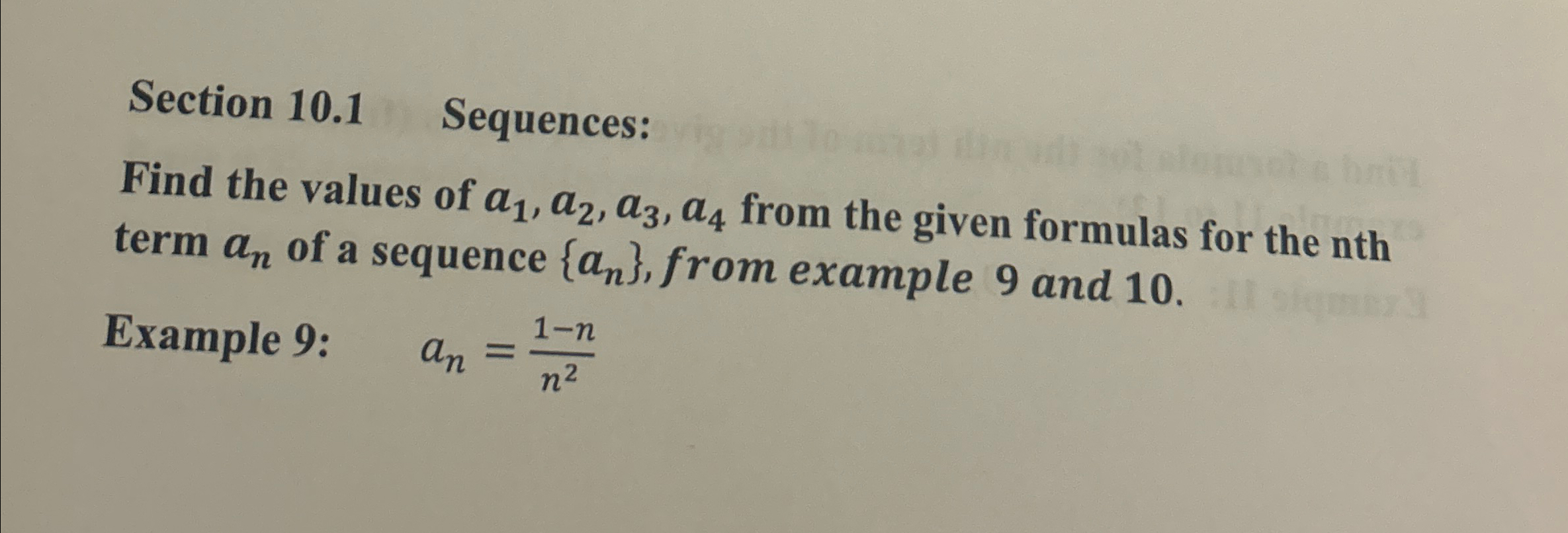 Solved Section 10.1 ﻿Sequences:Find the values of | Chegg.com