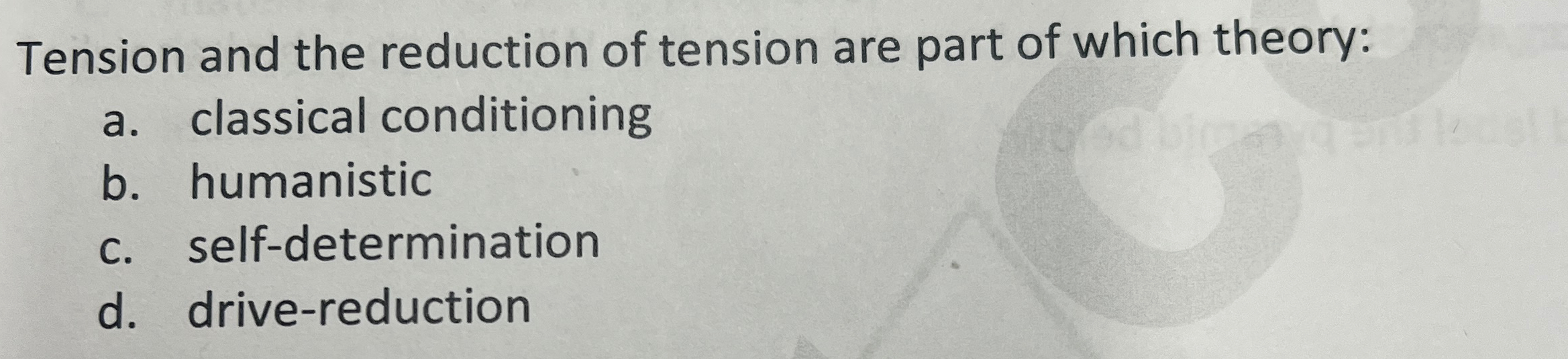 Solved Tension and the reduction of tension are part of | Chegg.com