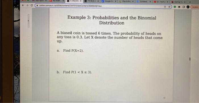 Solved Example 3: Probabilities and the Binomial | Chegg.com
