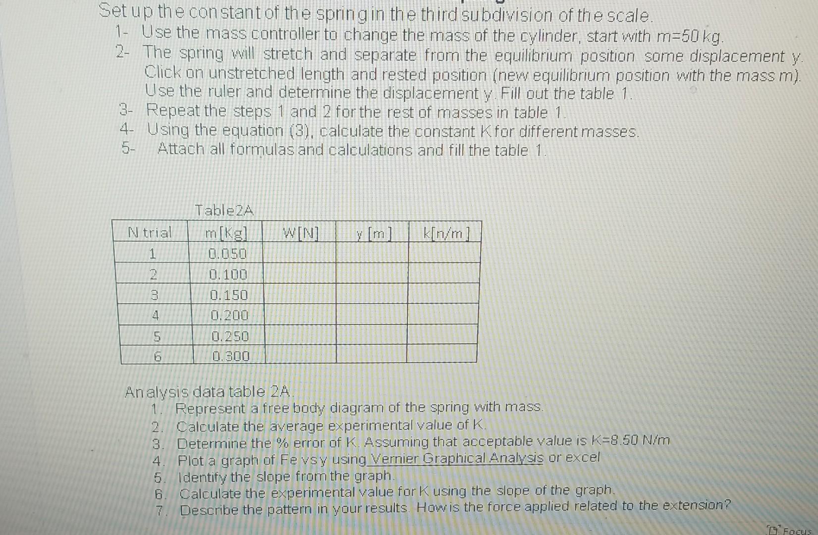 Set up the constant of the spring in the third | Chegg.com