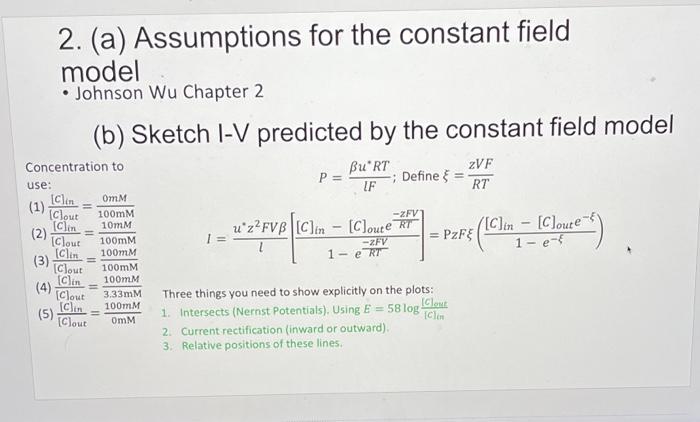 Solved uestion 2: Nernst-Planck Equation (NPE) and | Chegg.com