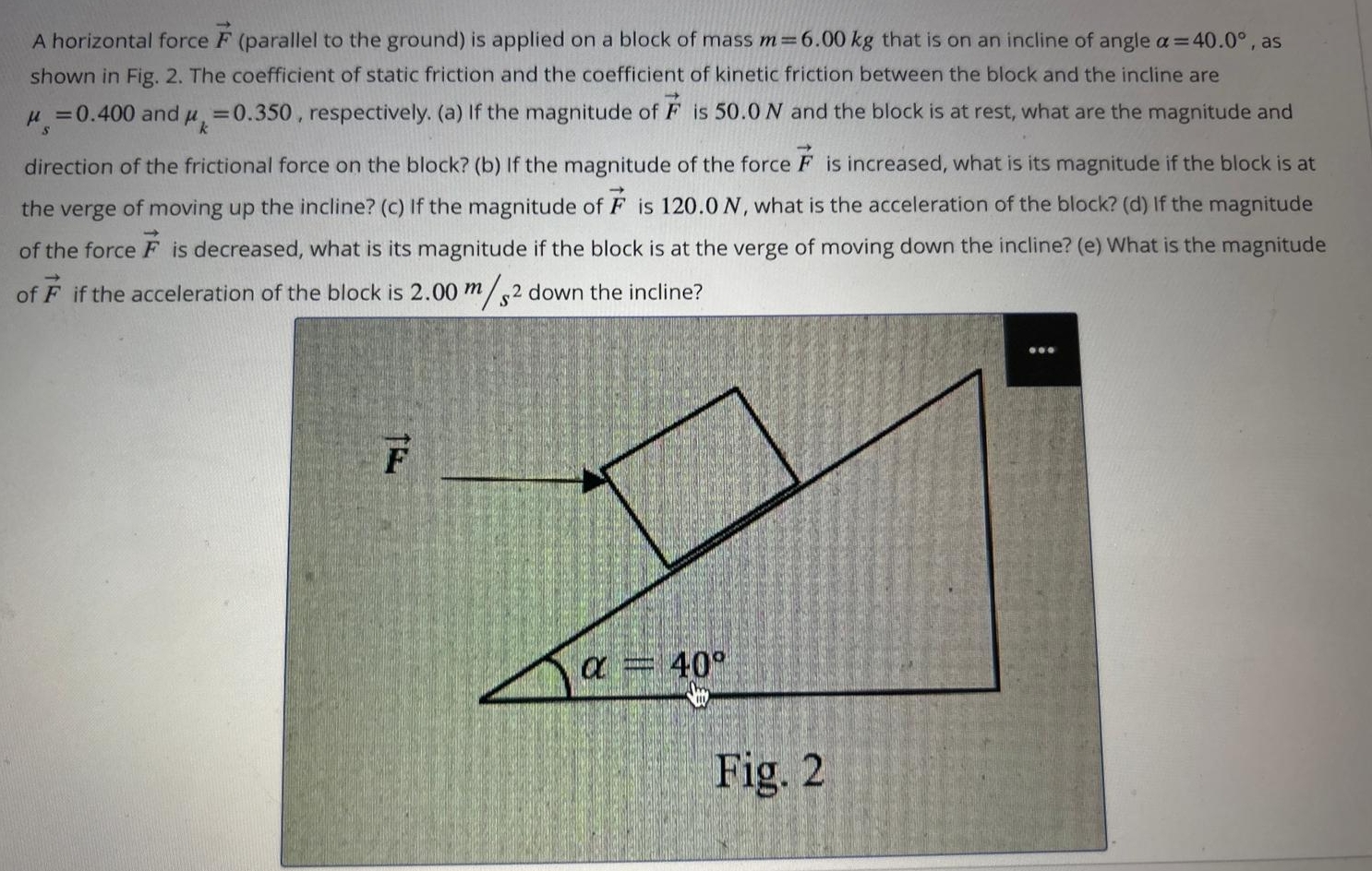 Solved A horizontal force vec(F) (parallel to the ground) | Chegg.com