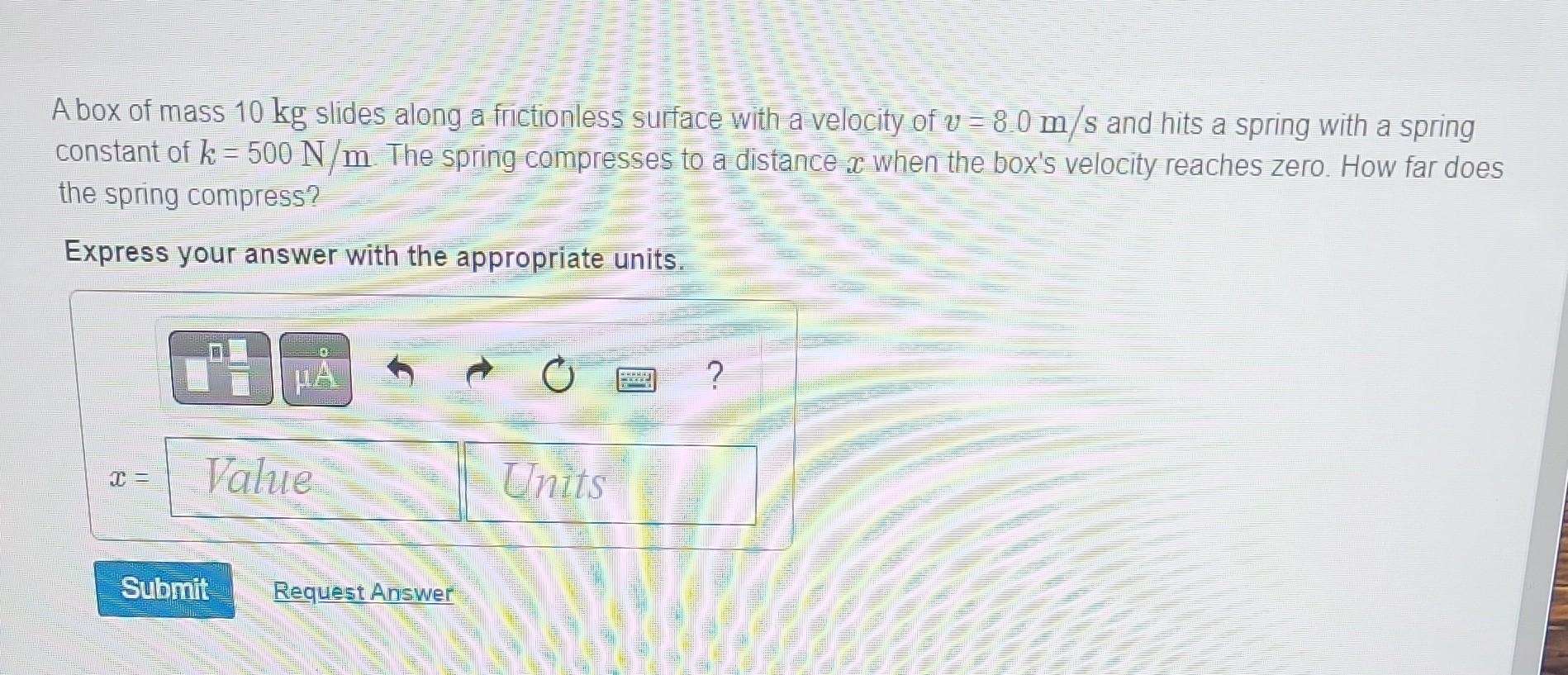 Solved Part A A Force Parallel To The X Axis Acts On A