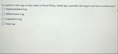 Solved In regards to time lags as they relate to Fiscal | Chegg.com