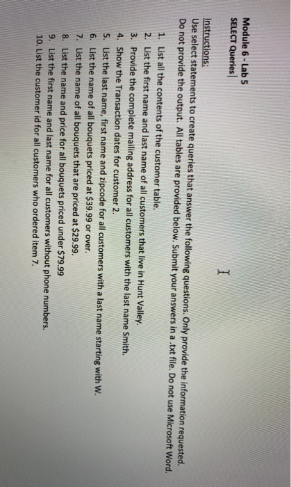 Solved Module 6 Lab 5 Select Queries Instructions Use