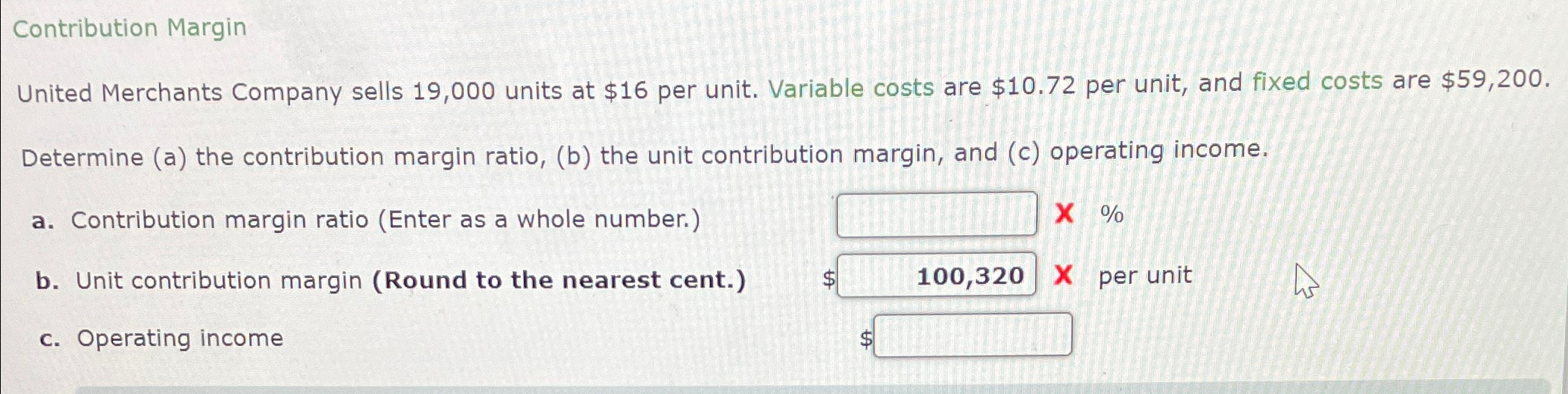 Solved Contribution MarginUnited Merchants Company sells | Chegg.com