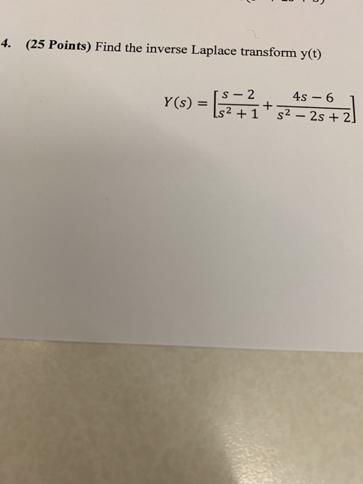 Solved (25 Points) Find the inverse Laplace transform y(t) | Chegg.com