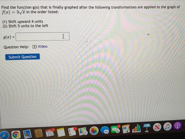 Solved Find the function g(x) that is finally graphed after | Chegg.com