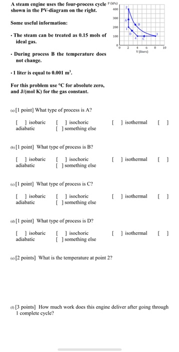 Solved A steam engine uses the four-process cycle ) shown in | Chegg.com