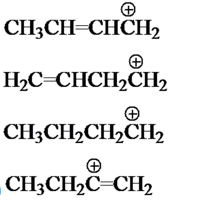 Solved # CH3CH=CHCH2 H2C=CHCH2CH2 CH3CH2CH2CH2 € CH3CH2C=CH2 | Chegg.com