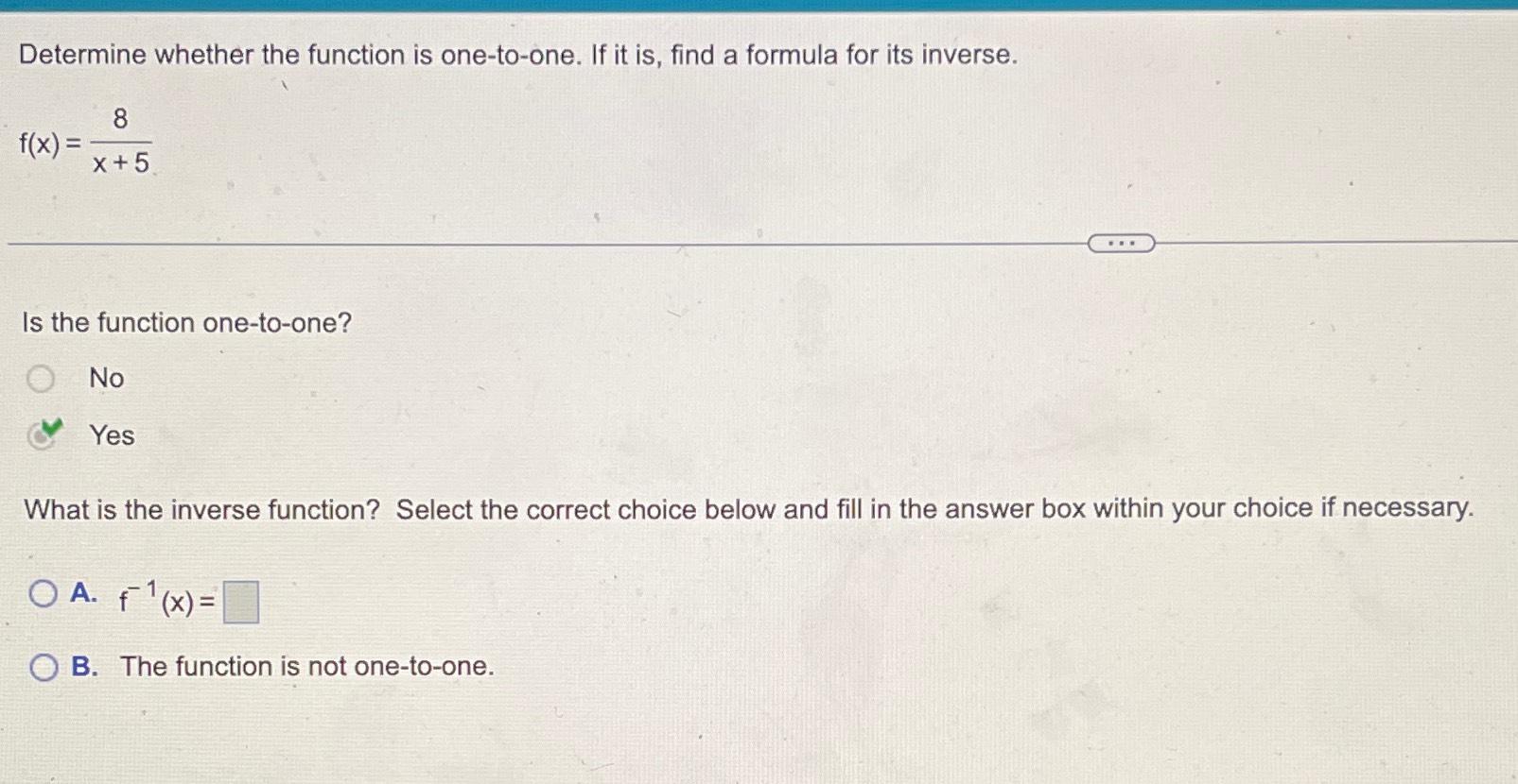 Solved Determine whether the function is one-to-one. If it | Chegg.com