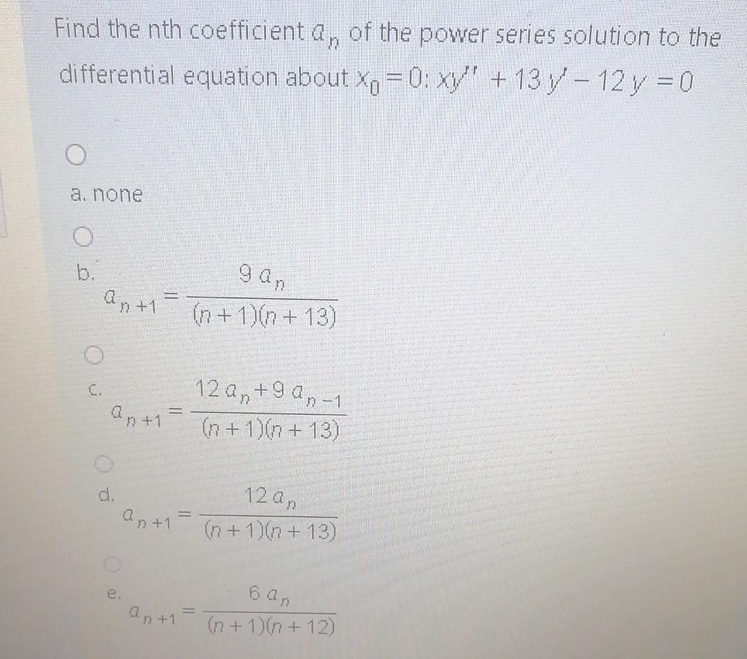Solved Find the nth coefficient 2, of the power series | Chegg.com