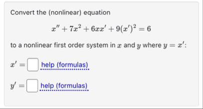 Solved Convert the (nonlinear) | Chegg.com