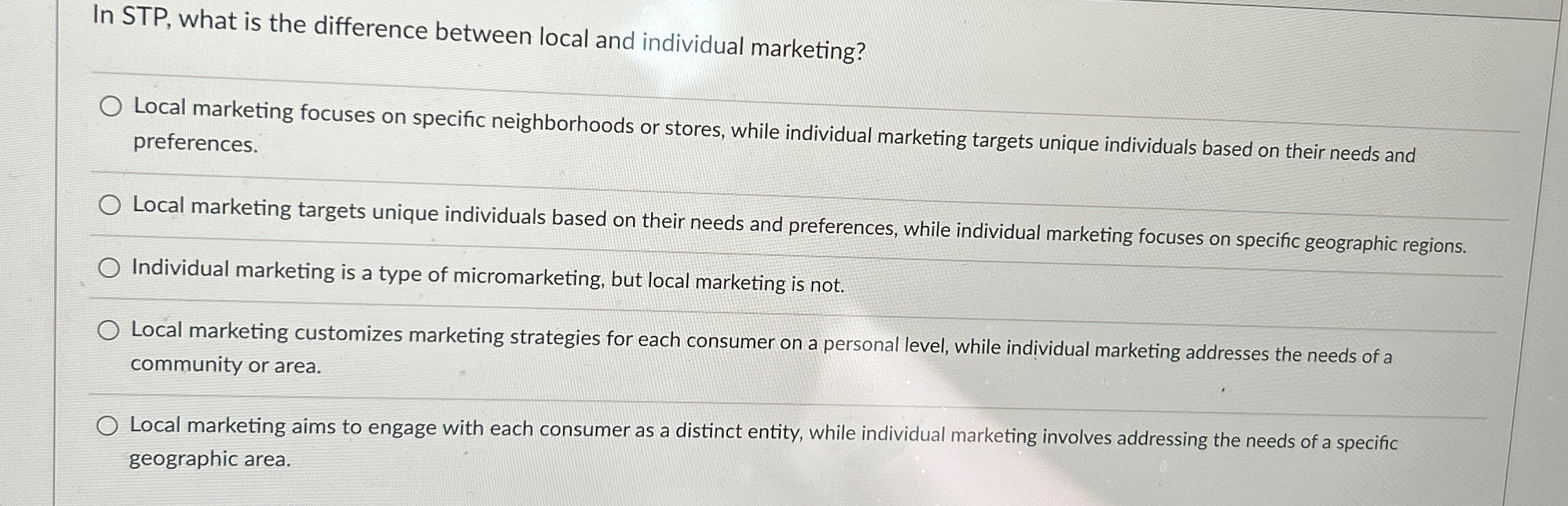Solved In STP, ﻿what is the difference between local and | Chegg.com