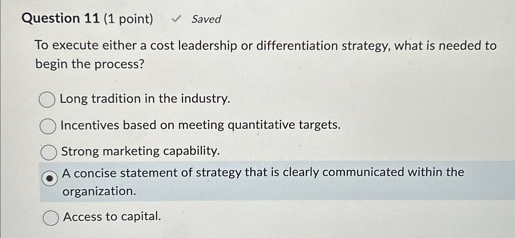 Solved Question 11 (1 ﻿point) ﻿SavedTo execute either a | Chegg.com