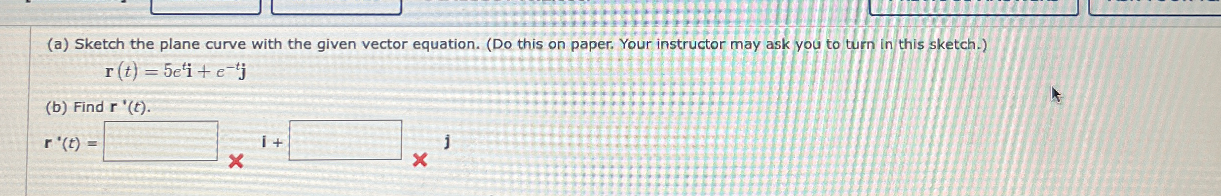 Solved (a) ﻿Sketch the plane curve with the given vector | Chegg.com