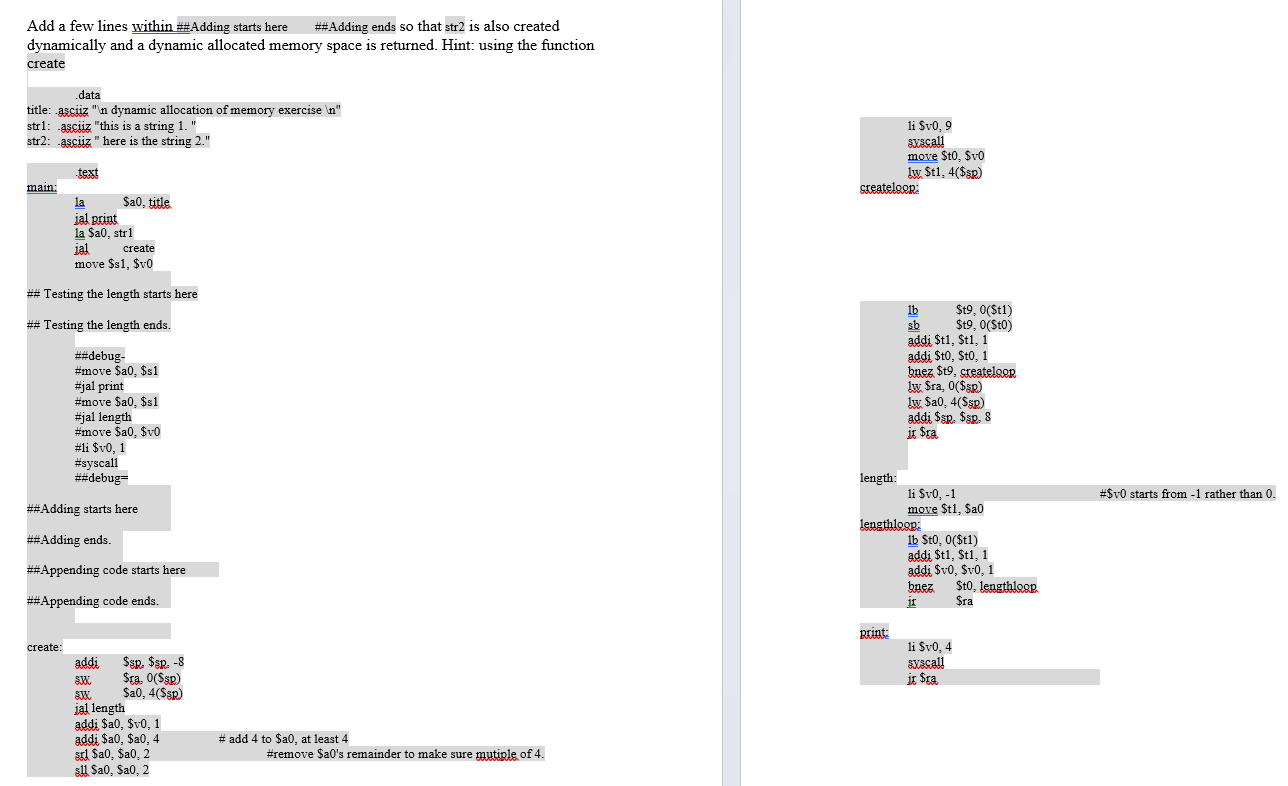 Solved Add a few lines within #Adding starts here #Adding | Chegg.com