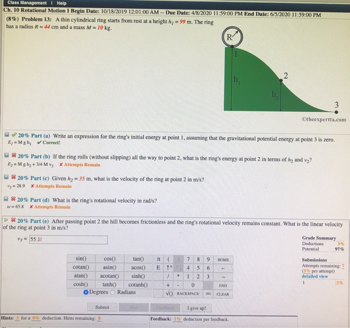 Solved Class Management | Help Ch. 10 Rotational Motion I | Chegg.com