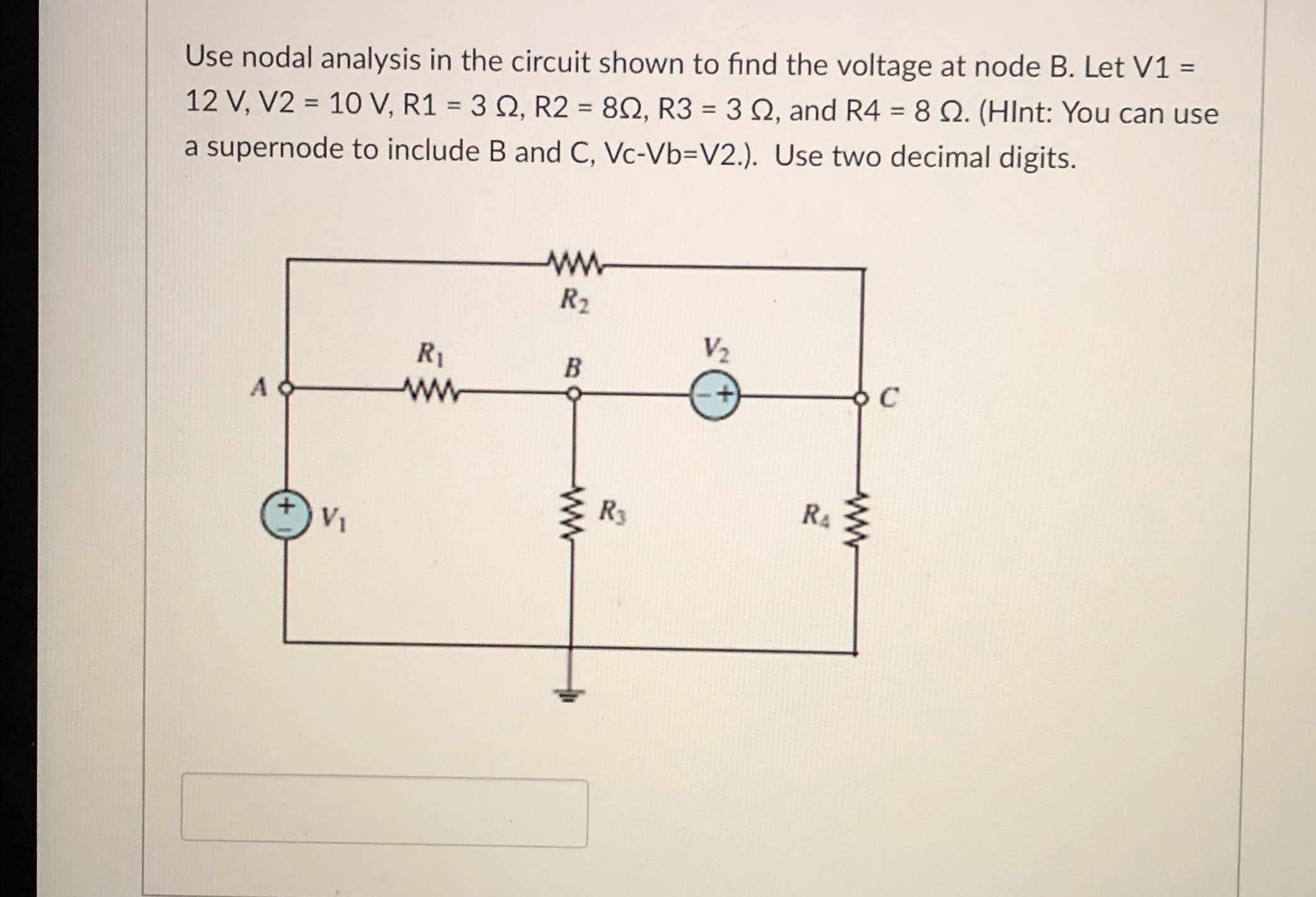 Solved Use nodal analysis in the circuit shown to find the | Chegg.com