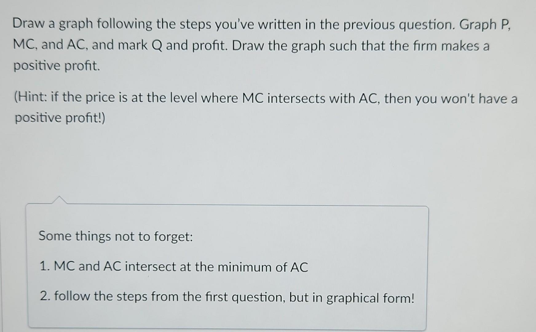 Solved Imagine you are given a TC function, a MC function, | Chegg.com