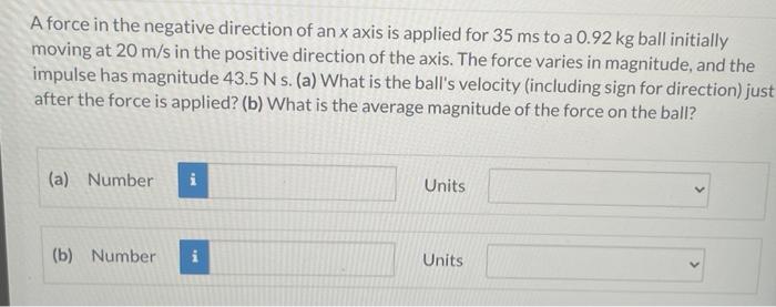 Solved A force in the negative direction of an x axis is | Chegg.com