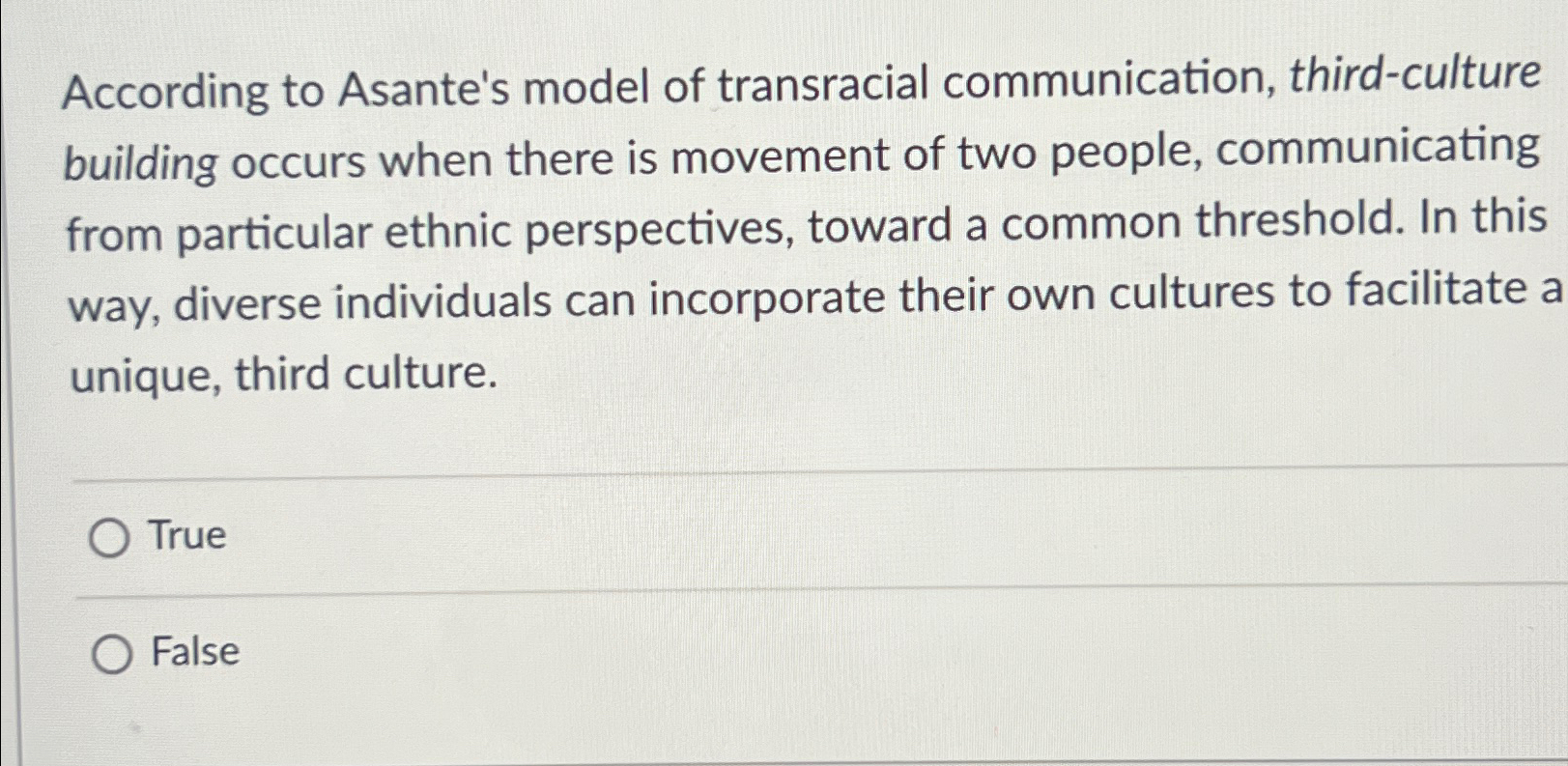 Solved According to Asante's model of transracial | Chegg.com