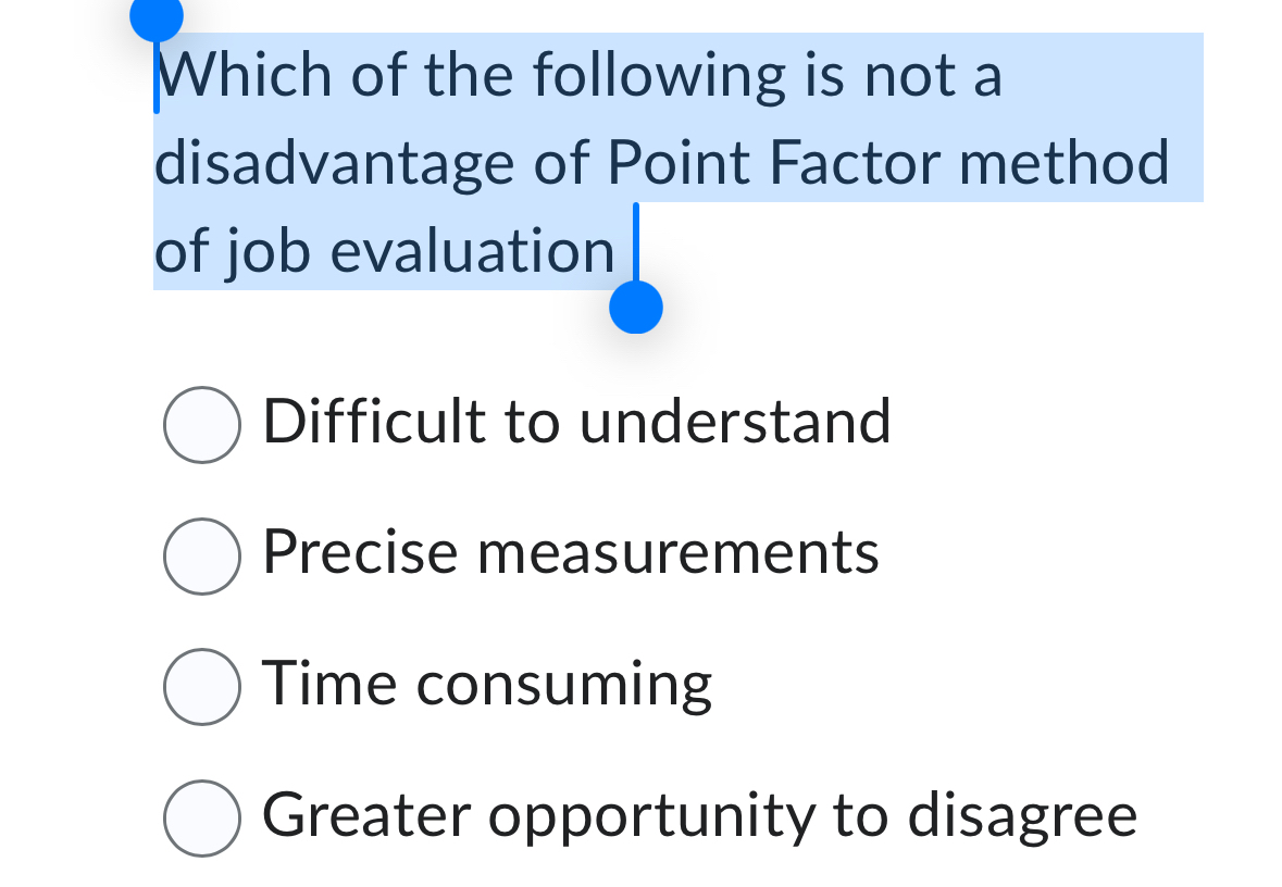 Solved Which of the following is not a disadvantage of Point | Chegg.com